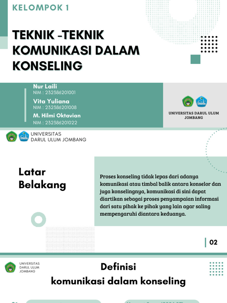 Teknik-Teknik Komunikasi Dalam Konseling (Teknik & Strategi) | PDF