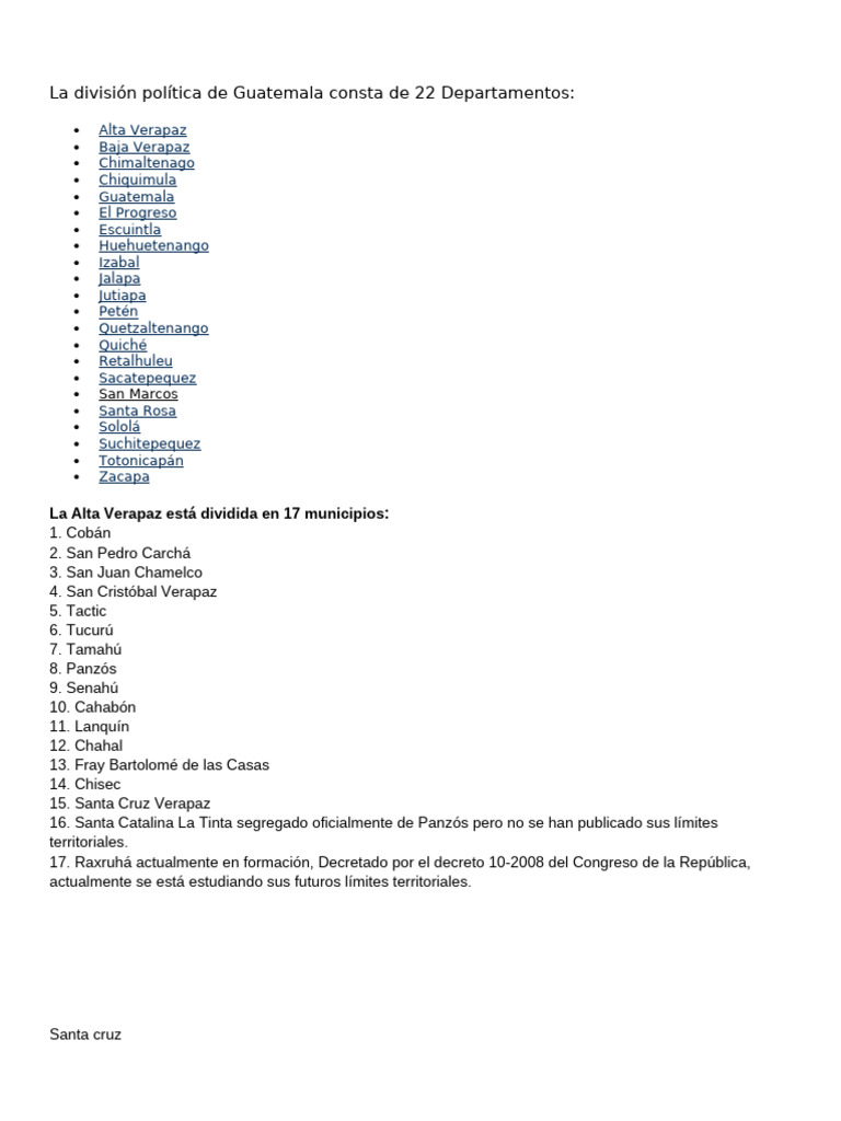 Departamentos y municipios de Guatemala | PDF