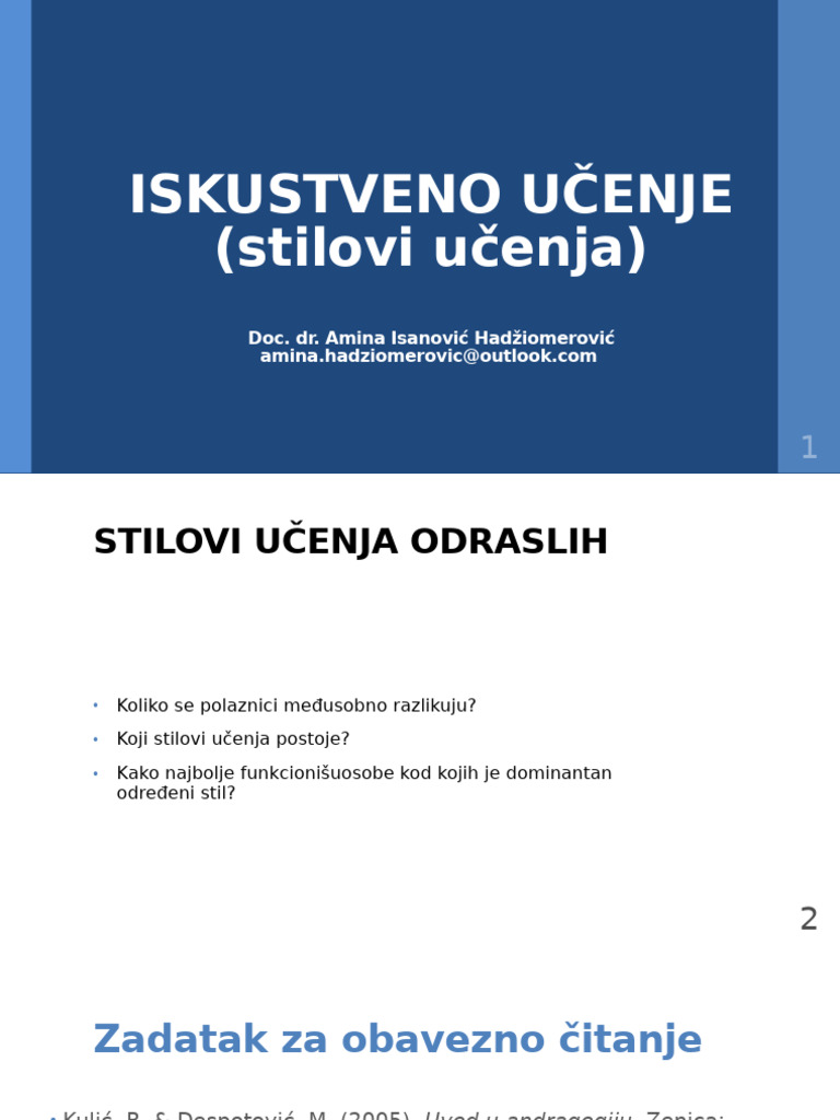 Iskustveno Ucenje | PDF