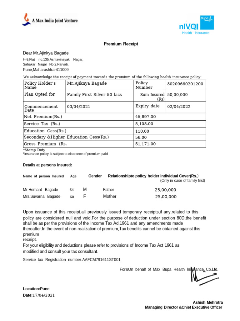 Medical-Insurance-Premium-Receipt-Family-PDF-Insurance-Taxes-03-07-2025 ...