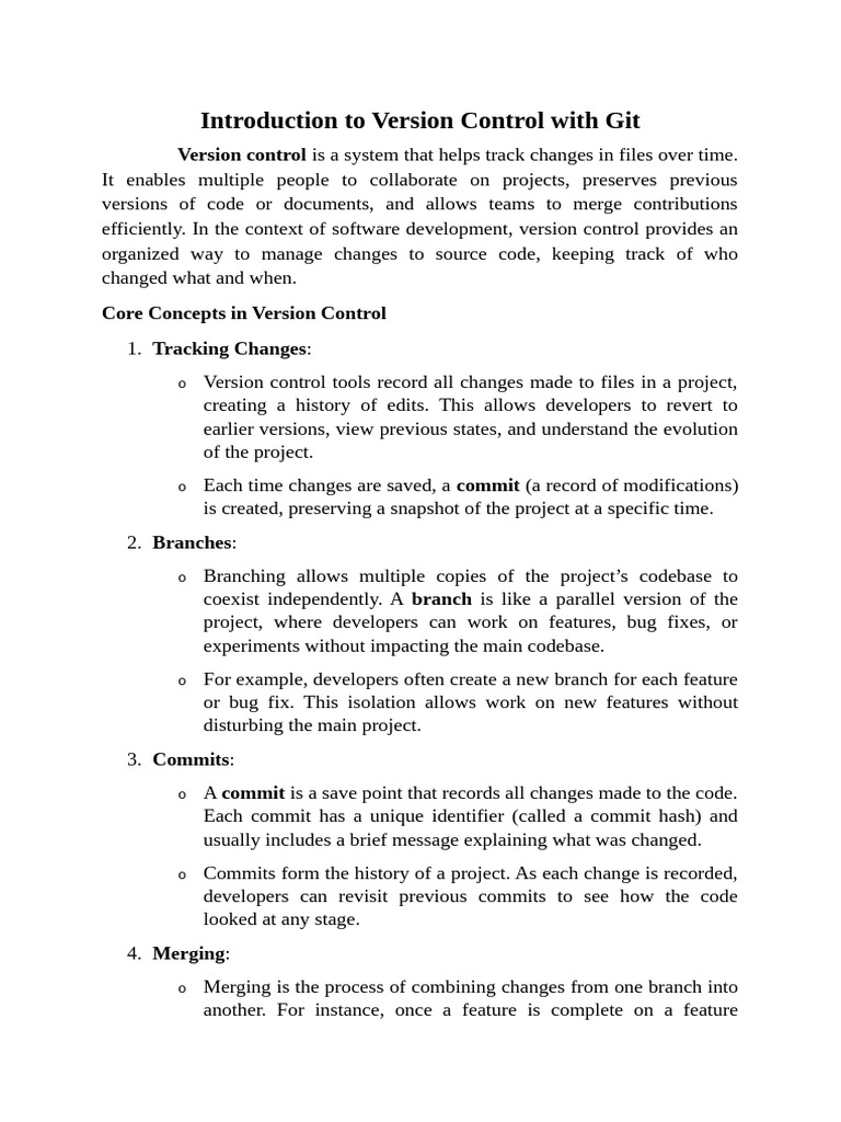 Introduction To Version Control With Git | PDF | Version Control | Software Development