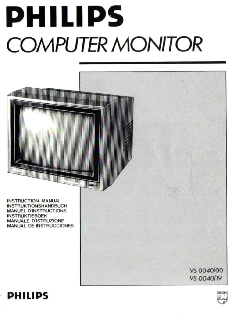 Philips VS0040 Computer Monitor | PDF | Mains Electricity | Computer Monitor