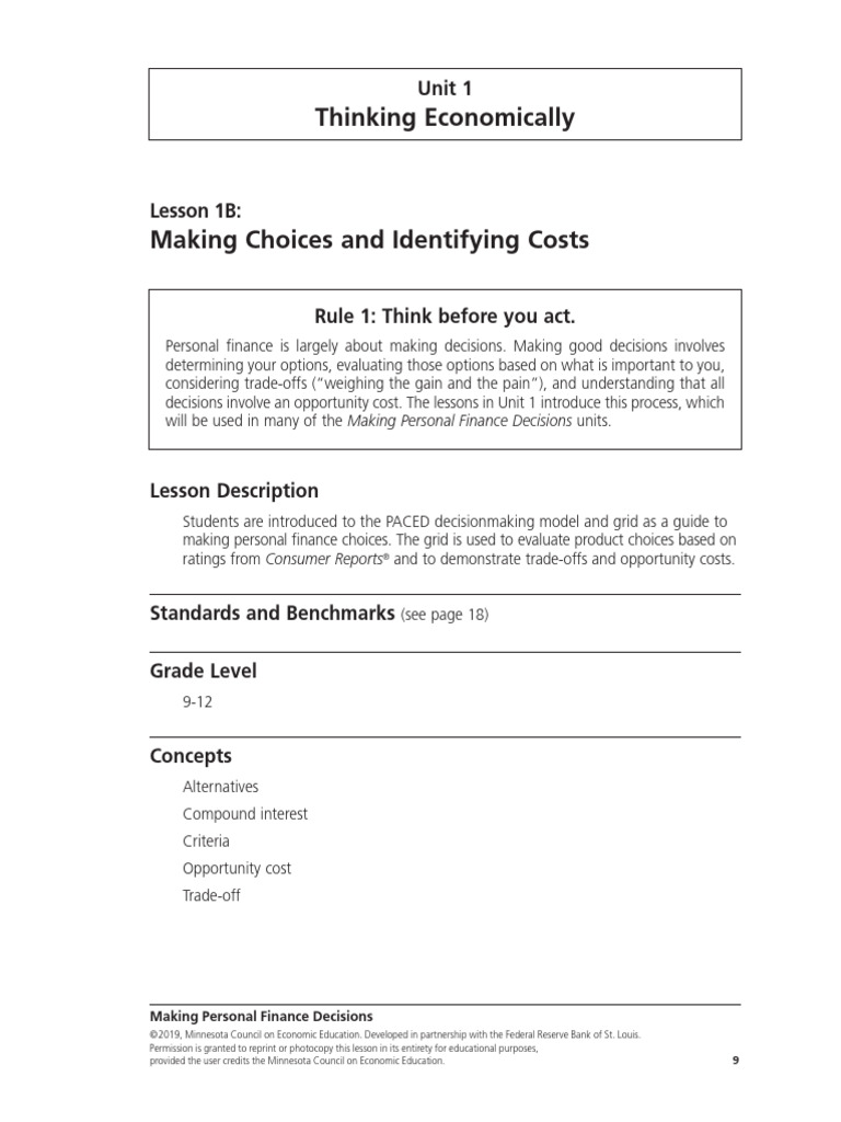 Making Financial Decisions - 2 | PDF | Interest | Opportunity Cost