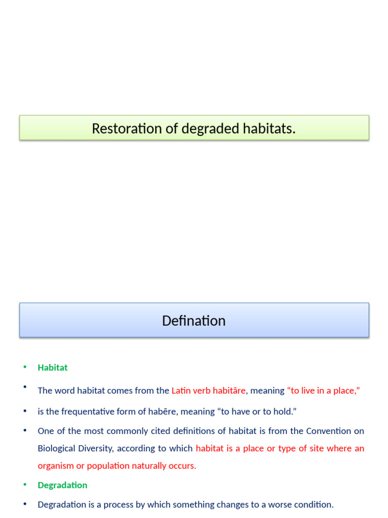 Habitat Restoration Strategies Explained | PDF | Habitat | Habitat ...