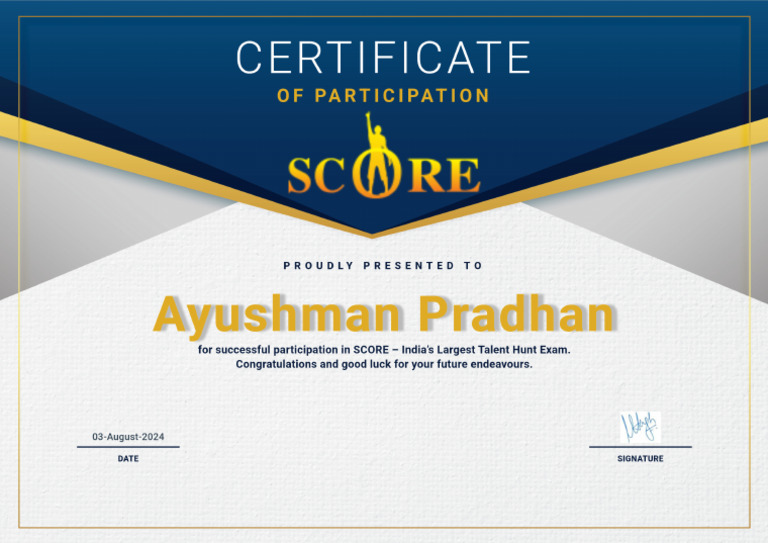 Score Certificate | PDF