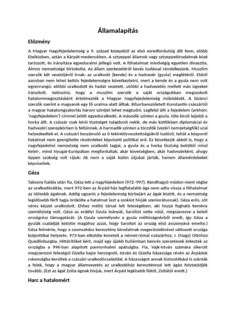 államalapítás | PDF