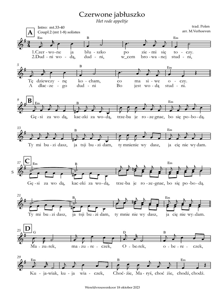 Czerwone Begl - Full Score | PDF