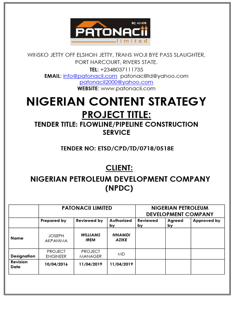8.2 Nigerian Content Strategy | PDF | Human Resources | Employment