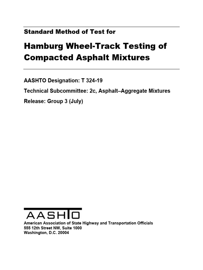 Hamburg Wheel-Track Test Method | PDF | Plaster | Density