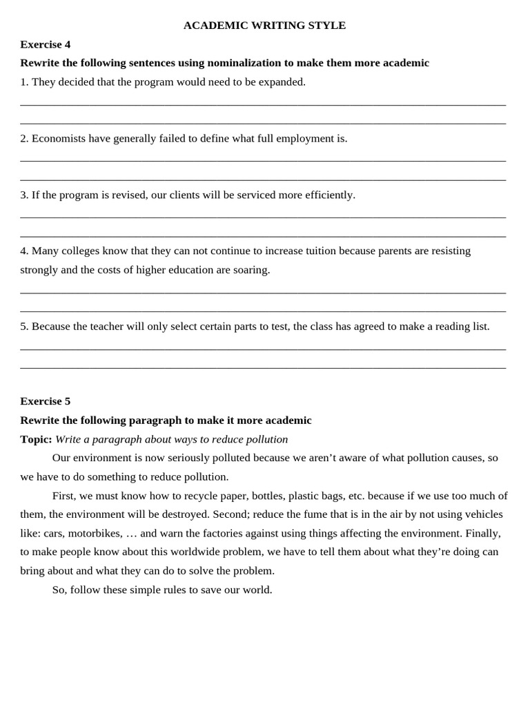 Academic Writing Style | PDF