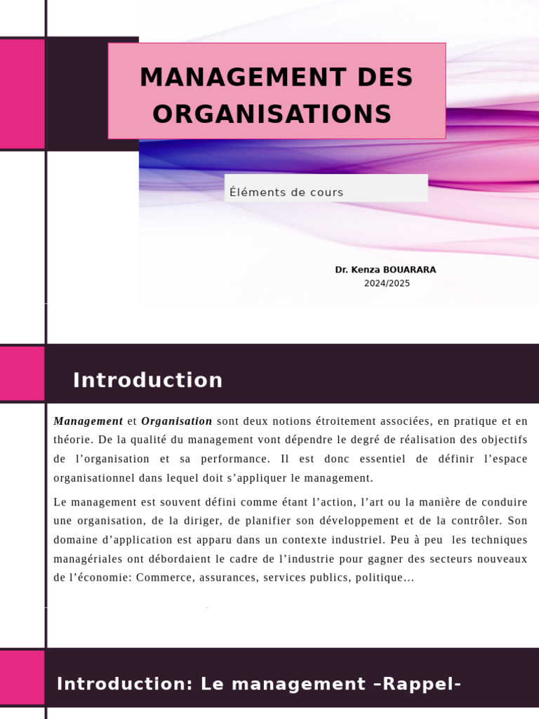 Management des organisations : Fondements et théories | PDF ...