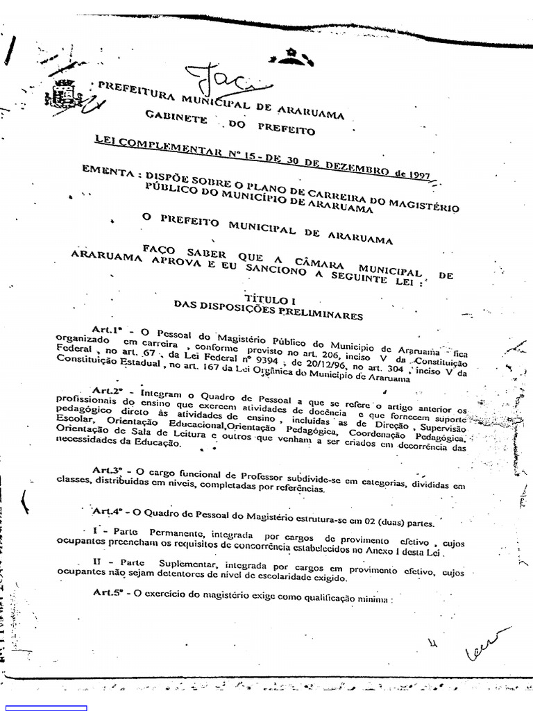 LC N°15 - 1997 PCCR-Araruama | PDF