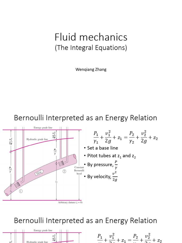 Bernoulli's Energy Relation in Fluids | PDF | Fluid Dynamics | Force