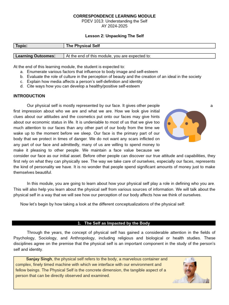 Midterm Module For Students | PDF | Self Esteem | Body Image