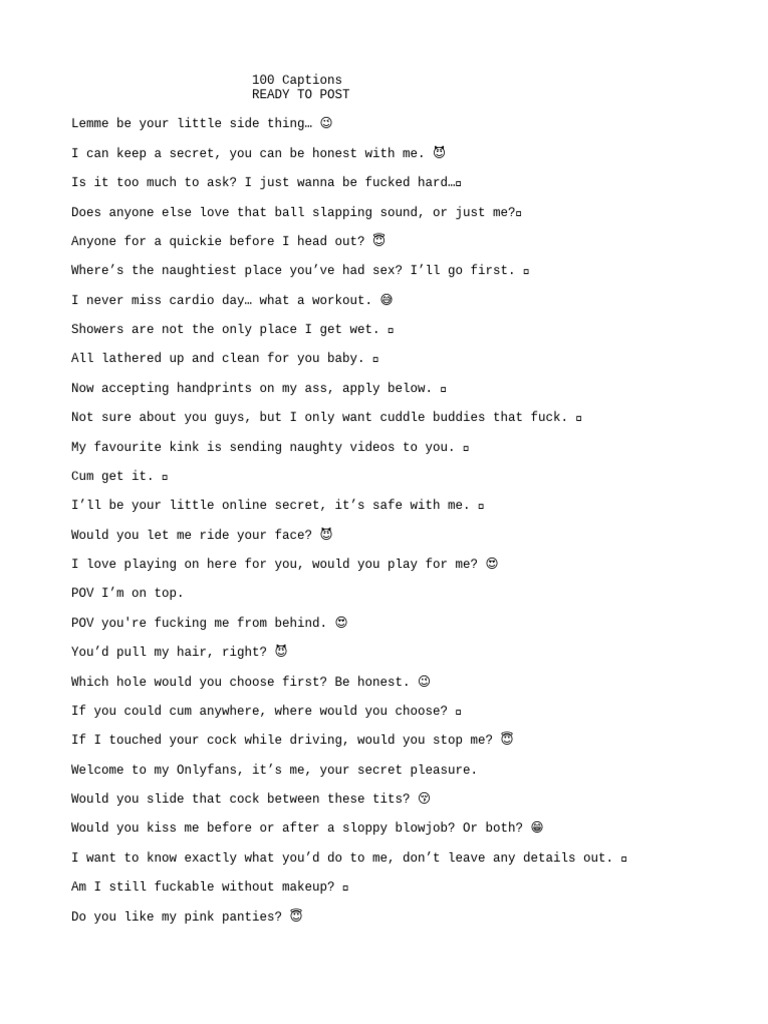 100 Provocative Captions for OnlyFans | PDF