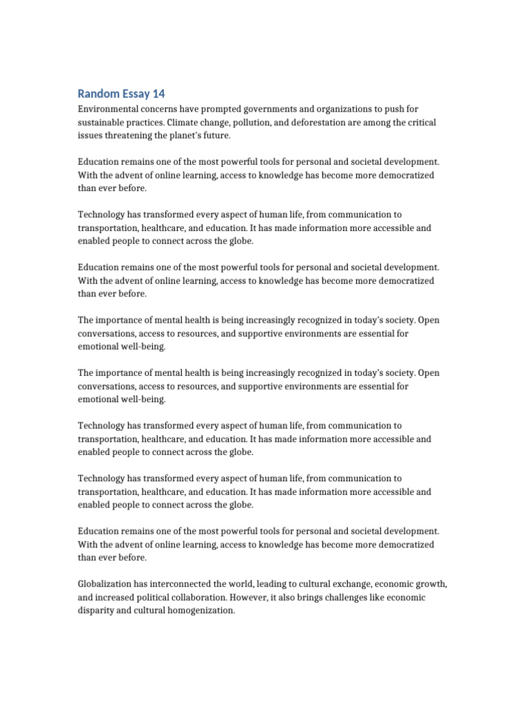 Essay 14 | PDF | Natural Environment | Sustainability