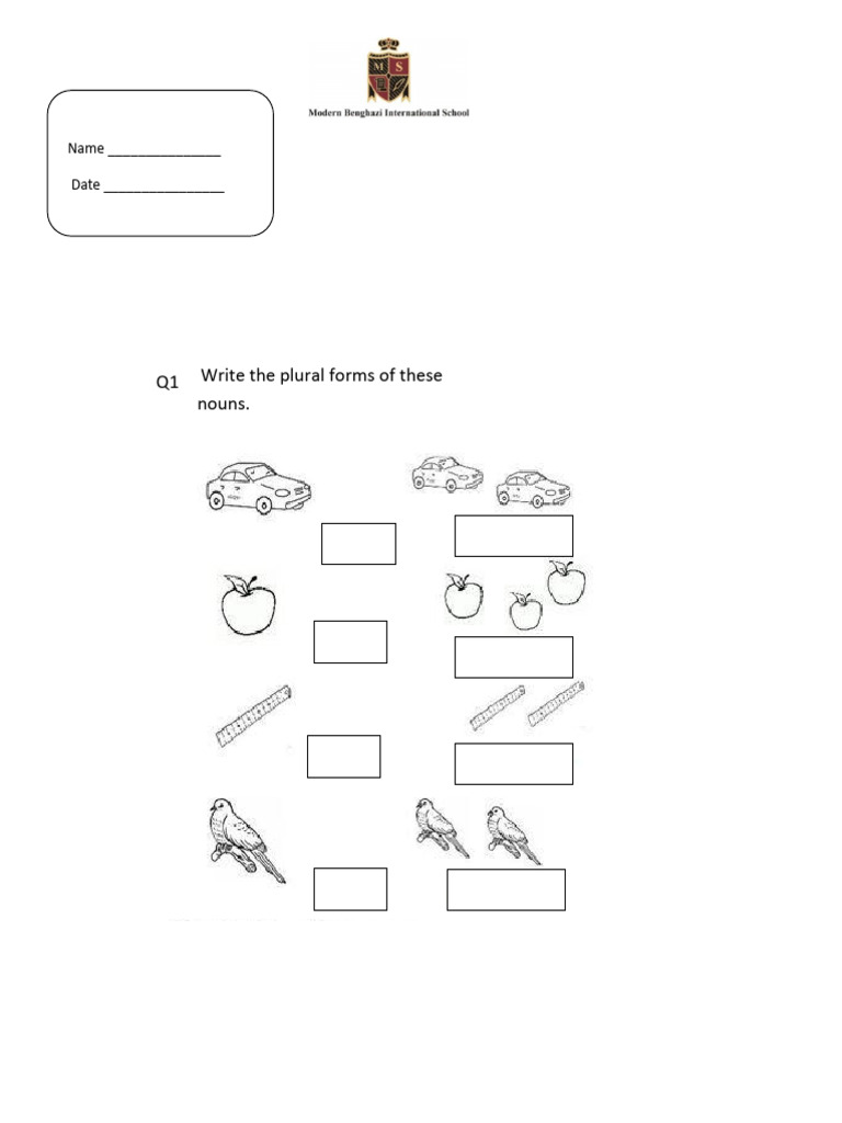 Grade 1 Grammar Quiz Template | PDF