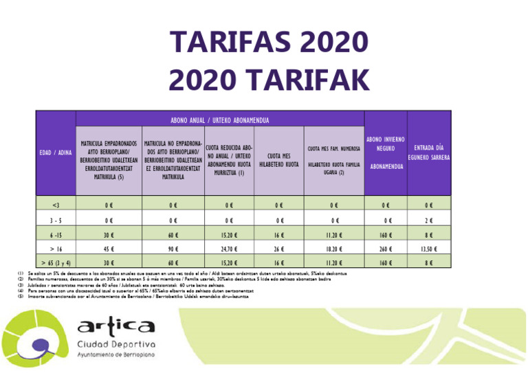 artica-tarifas | PDF