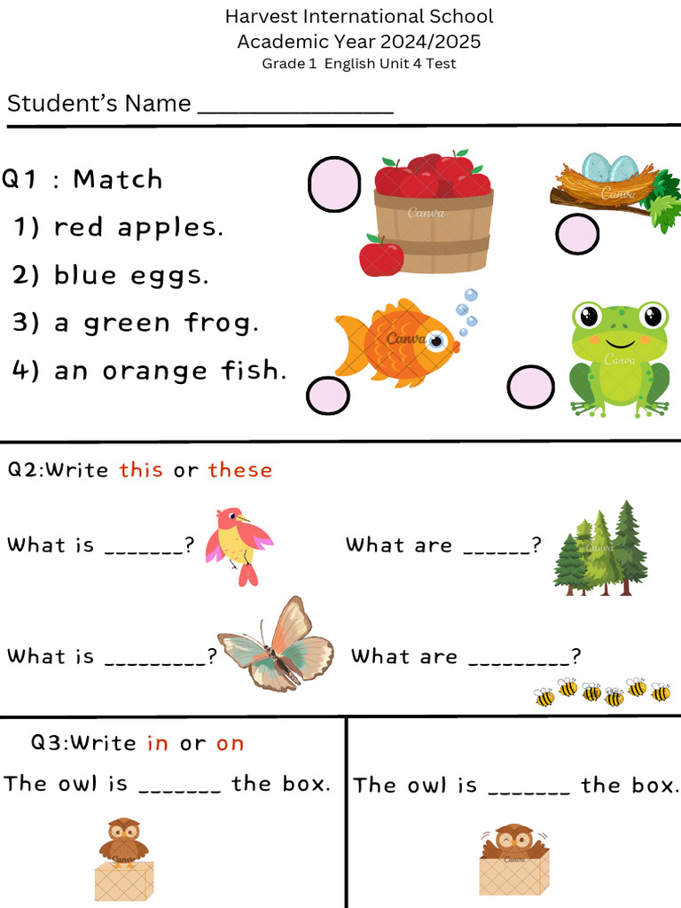 Spelling Test 10 Words Worksheet | PDF