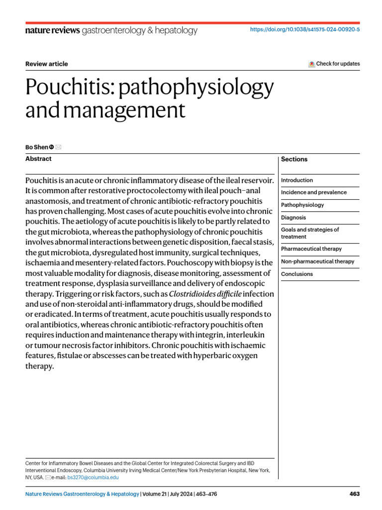 Understanding Pouchitis: Causes & Care | PDF | Inflammatory Bowel ...