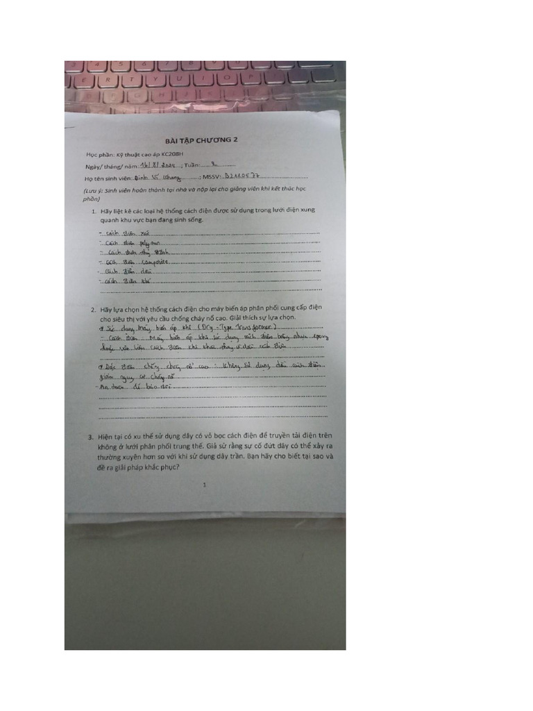 Bai Tap Chapter 2 Ky Thuat Cao Ap | PDF