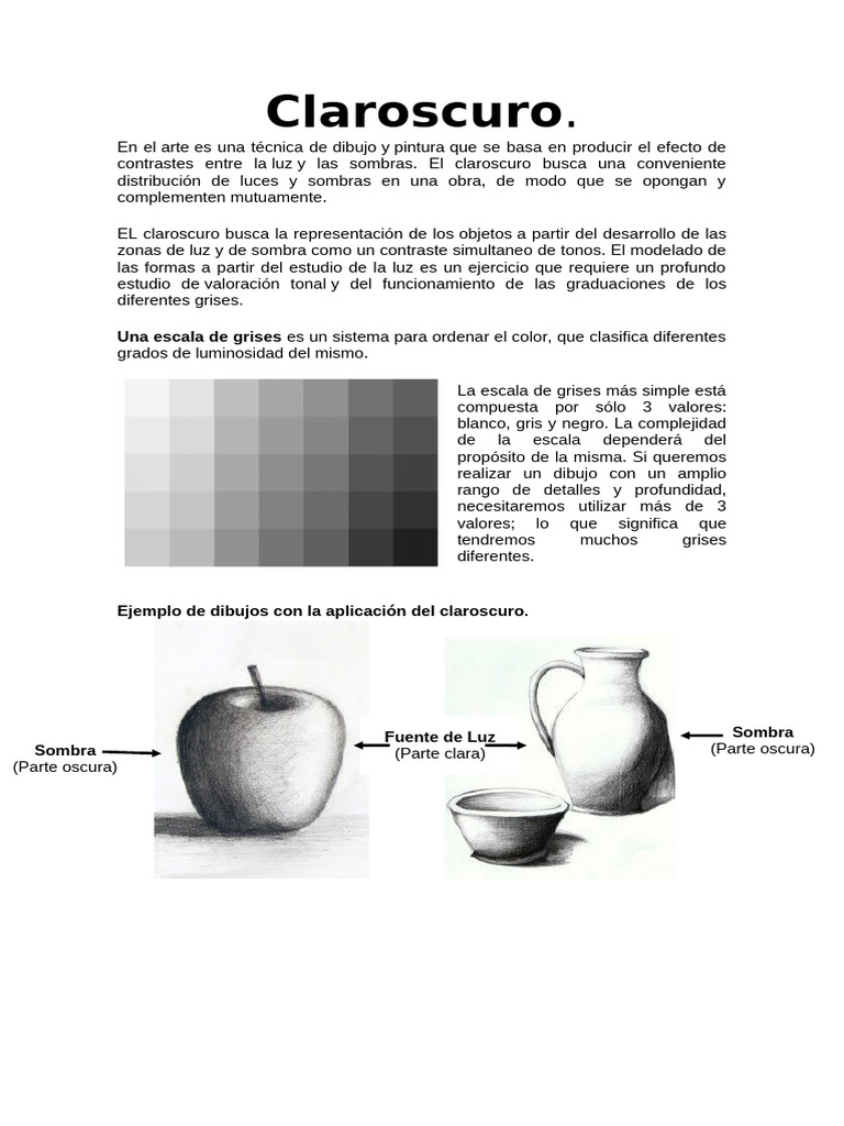 Ejercicios de Dibujo en Claroscuro | PDF | Sombra | Dibujo