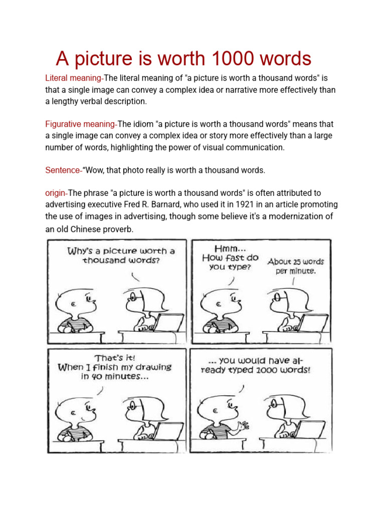 A Picture Is Worth 1000 Words | PDF