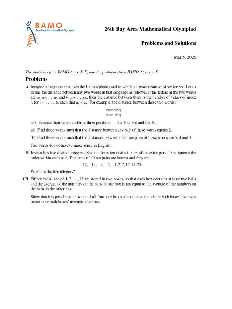 Bamo2025 Probsol | PDF | String (Computer Science) | Trigonometric Functions