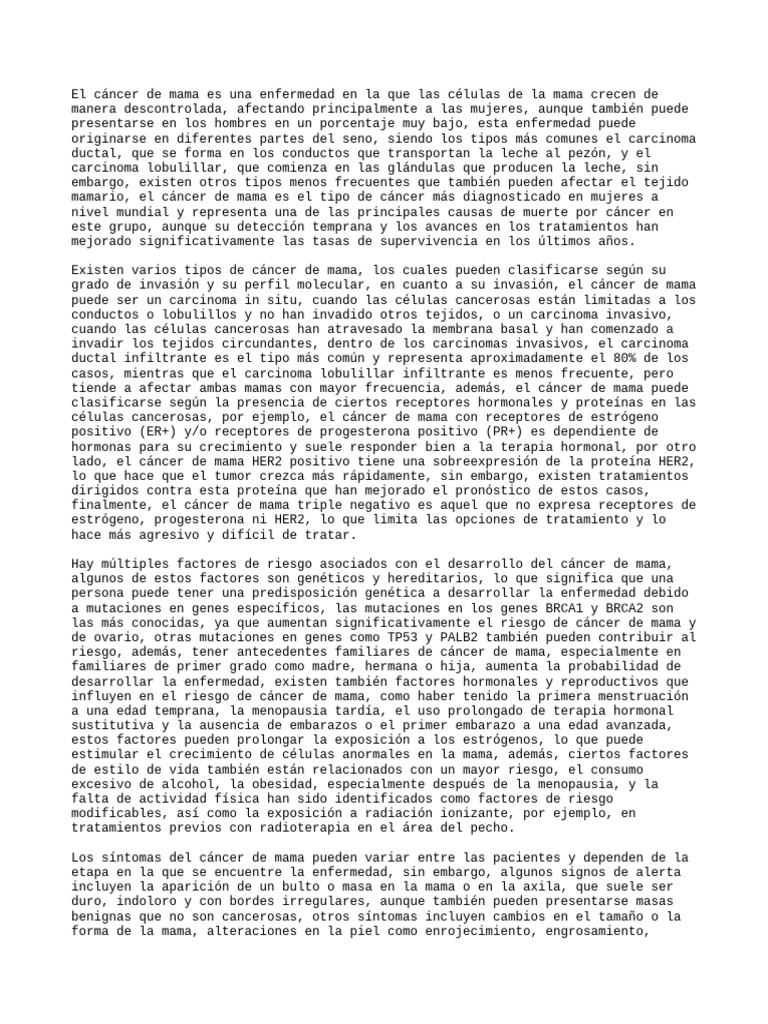 CA mama | PDF | Cáncer de mama | Cáncer