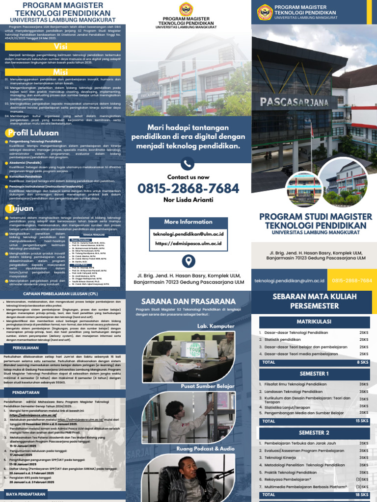 New Brosur - Program Megister Teknologi Pendidikan | PDF