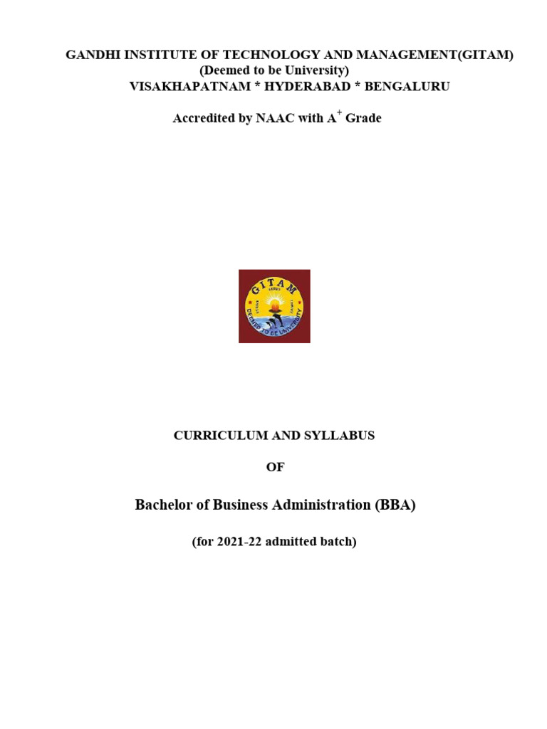 Gandhi Institute of Technology and Management (Gitam) (Deemed To Be ...