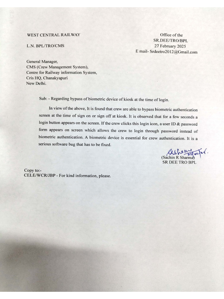 Cris Bio Device Disable | PDF