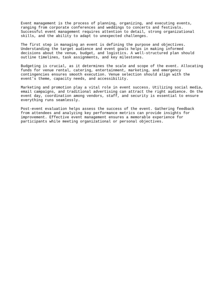 Event Management | PDF