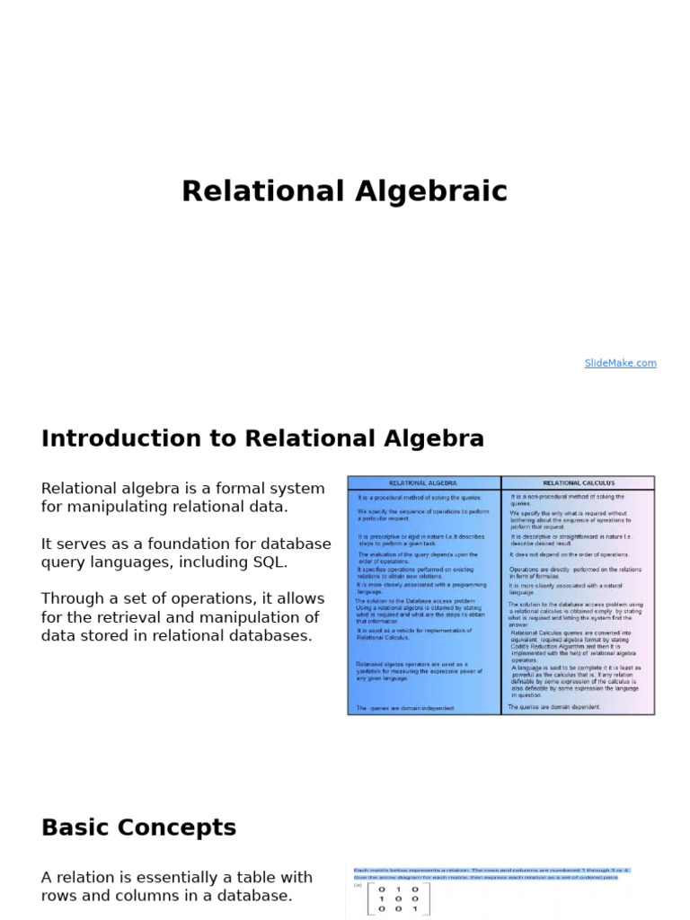 Relational Algebraic | PDF | Relational Database | Databases