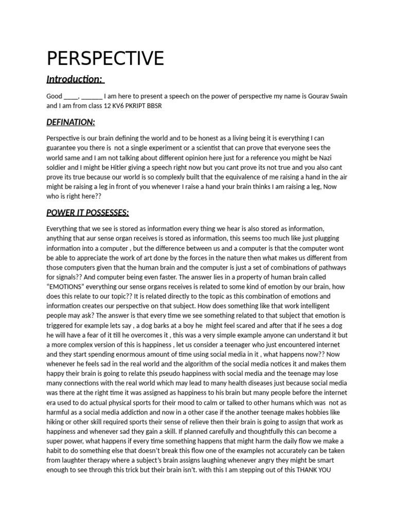 PERSPECTIVE | PDF | Happiness | Laughter