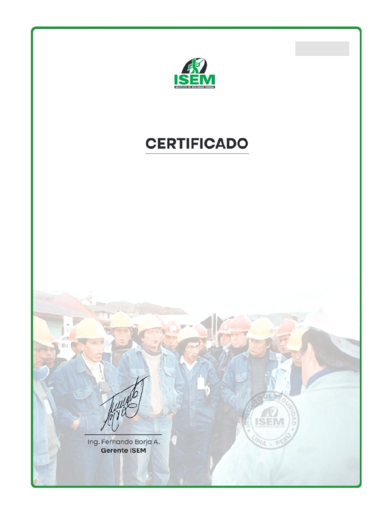 Certificado de Isem | PDF