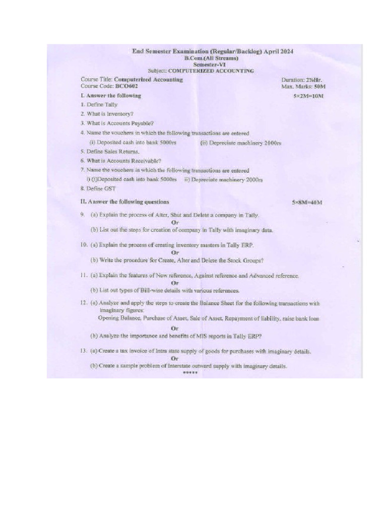 Comp A.C QN Pprs | PDF