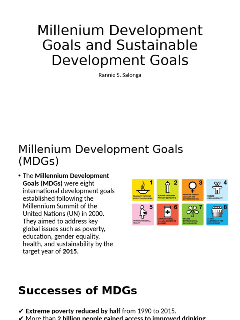 Millenium Development Goals and Sustainable Development Goals | PDF ...