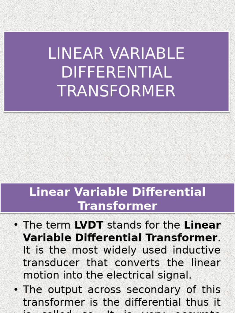 Linear Variable Differential Transformer | PDF | Transformer ...