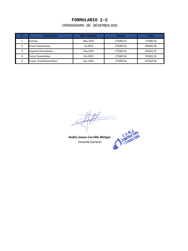 Formulario C-2 | PDF