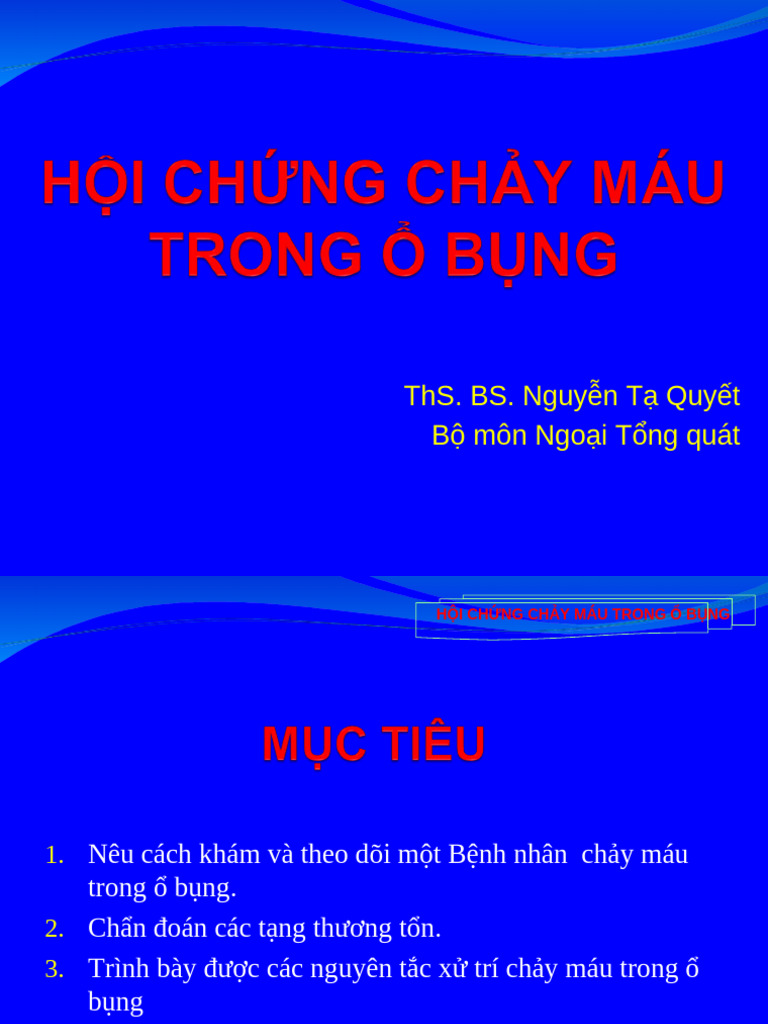 10 H I CH NG CH y Máu Trong B NG | PDF