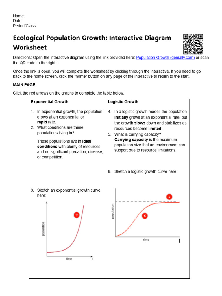 Copy of STUDENT Ecological Population Growth Interactive Worksheet ...