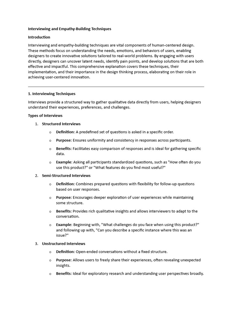 Interviewing and Empathy | PDF | Usability | Empathy