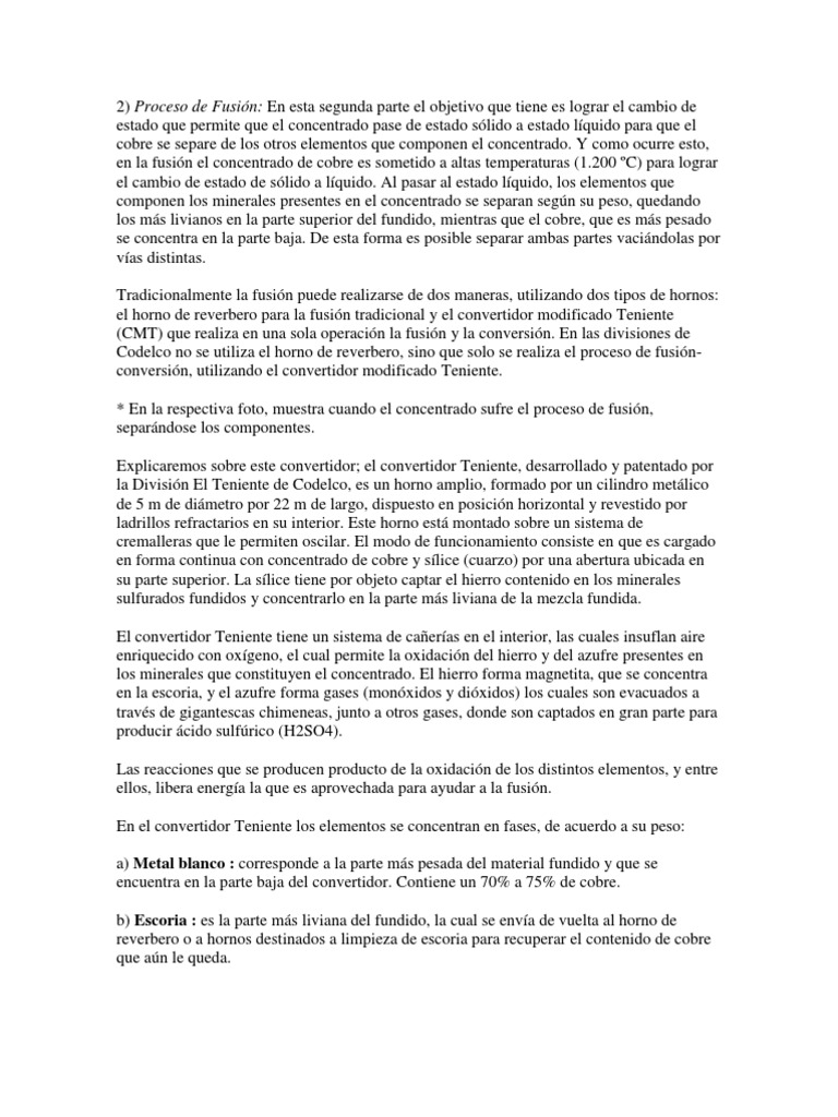 Convertidor Tipo Teniente | PDF | Hierro | Cobre