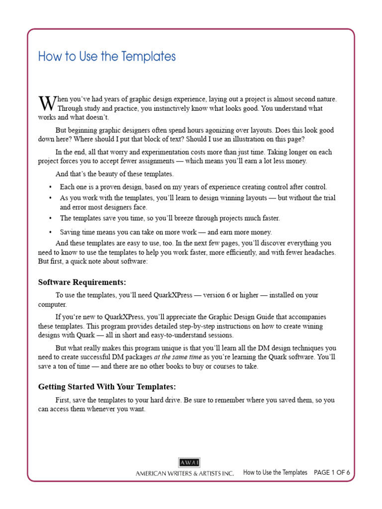 Quick Start Guide - How To Use The Template PDF | PDF | Typefaces | Arial