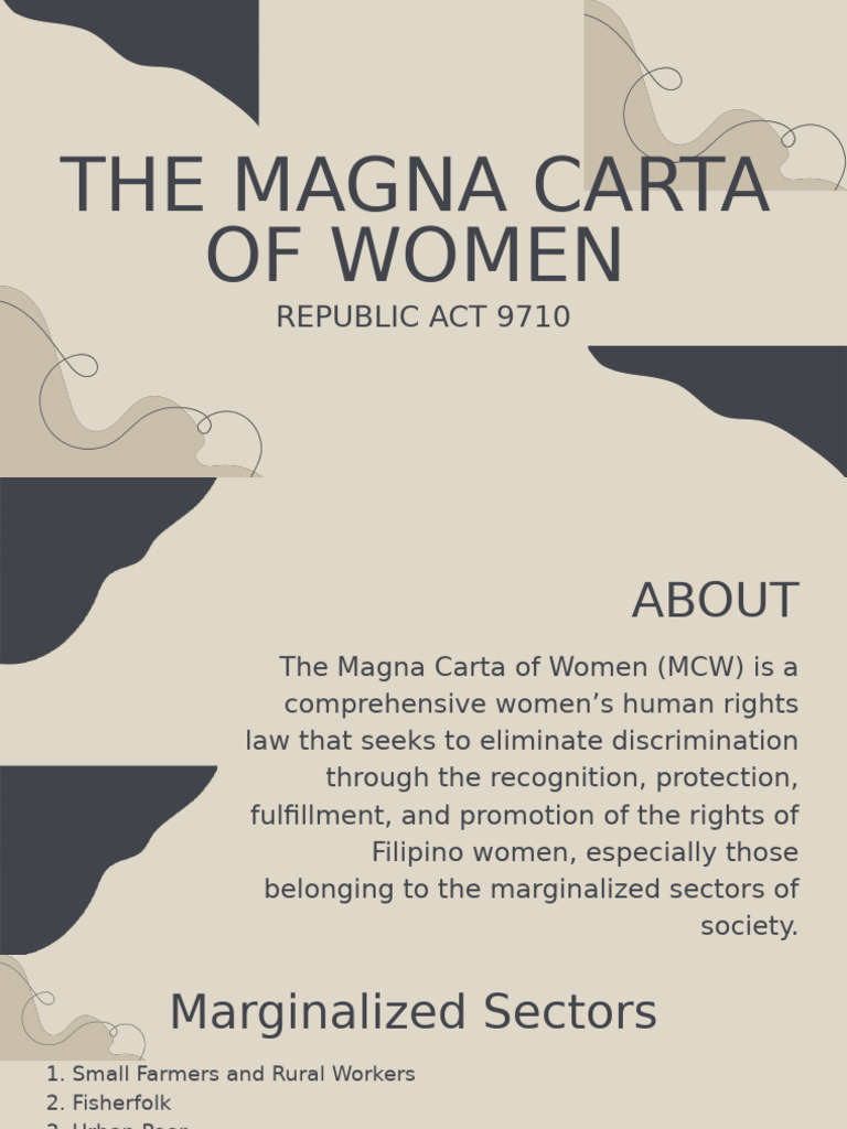 Magna Carta of Women Overview | PDF | Marriage | Social Ethics