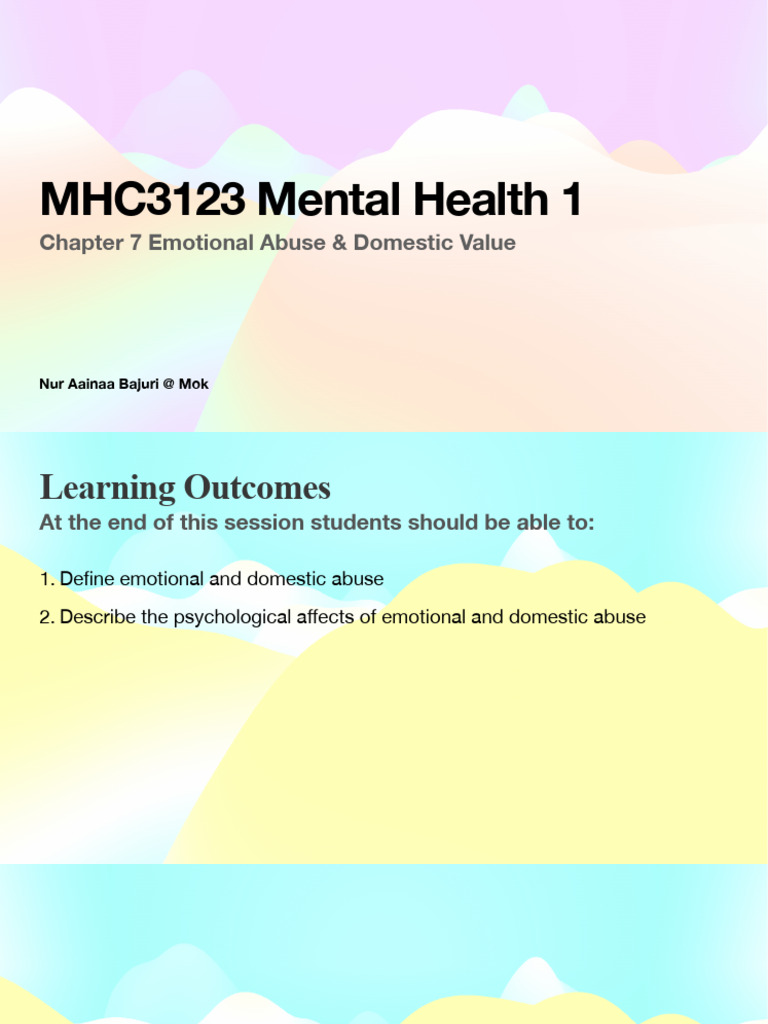 Chapter 7 Emotional Abuse & Domestic Violence | PDF | Domestic Violence ...