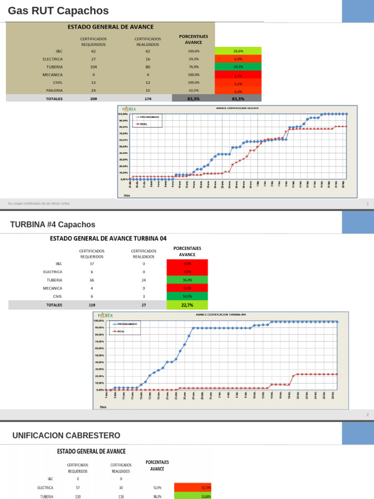 Actualización y Pruebas Gas RUT Capachos | PDF