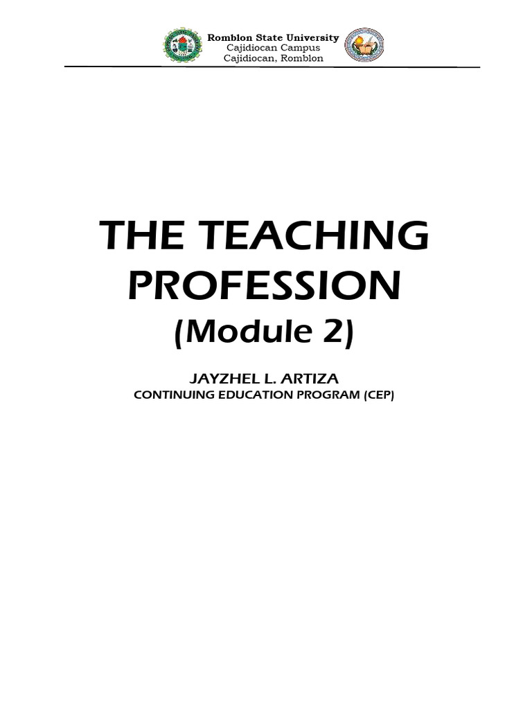 MODULE 2 - The teaching profession - | PDF | University | Learning