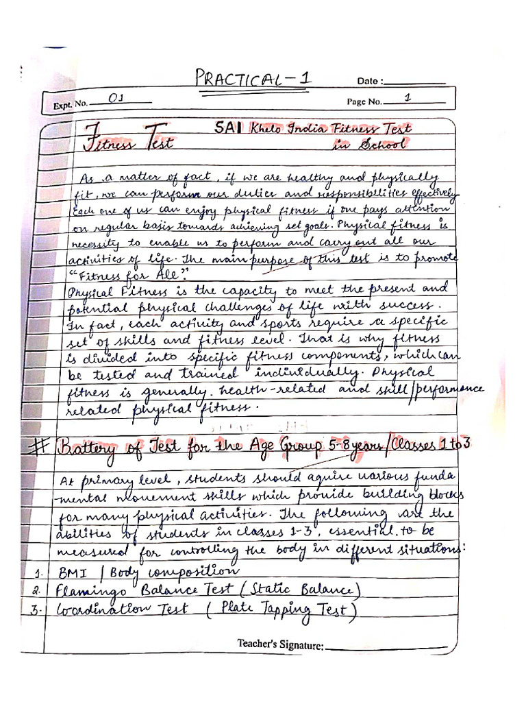 Physical Education Practical File | PDF